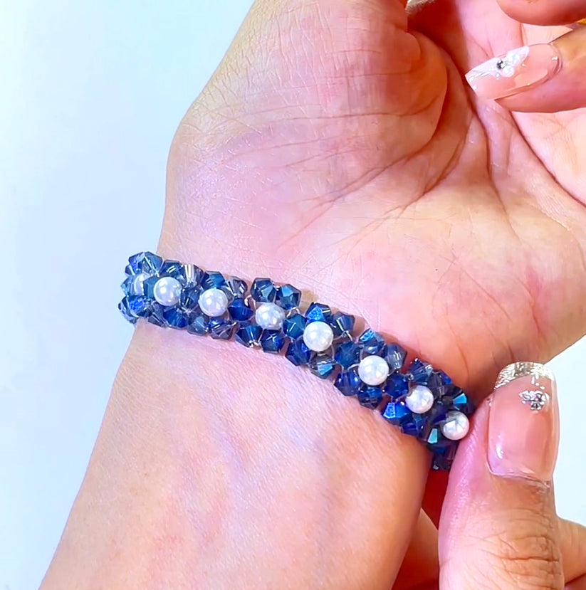 Kit-M19 Crystal Beaded Pearl Bracelet DIY Kit – OneMillet