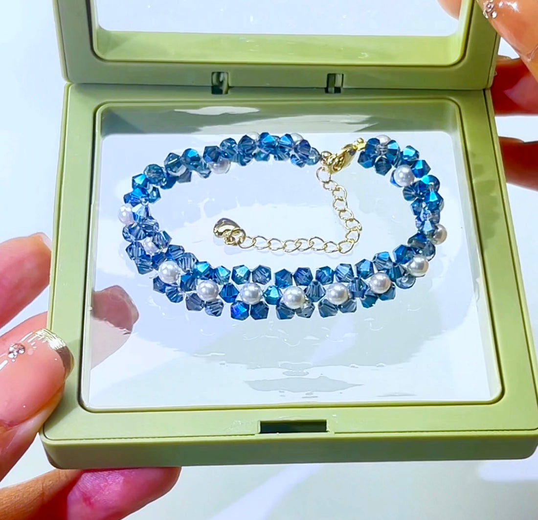 Kit-M19 Crystal Beaded Pearl Bracelet DIY Kit – OneMillet
